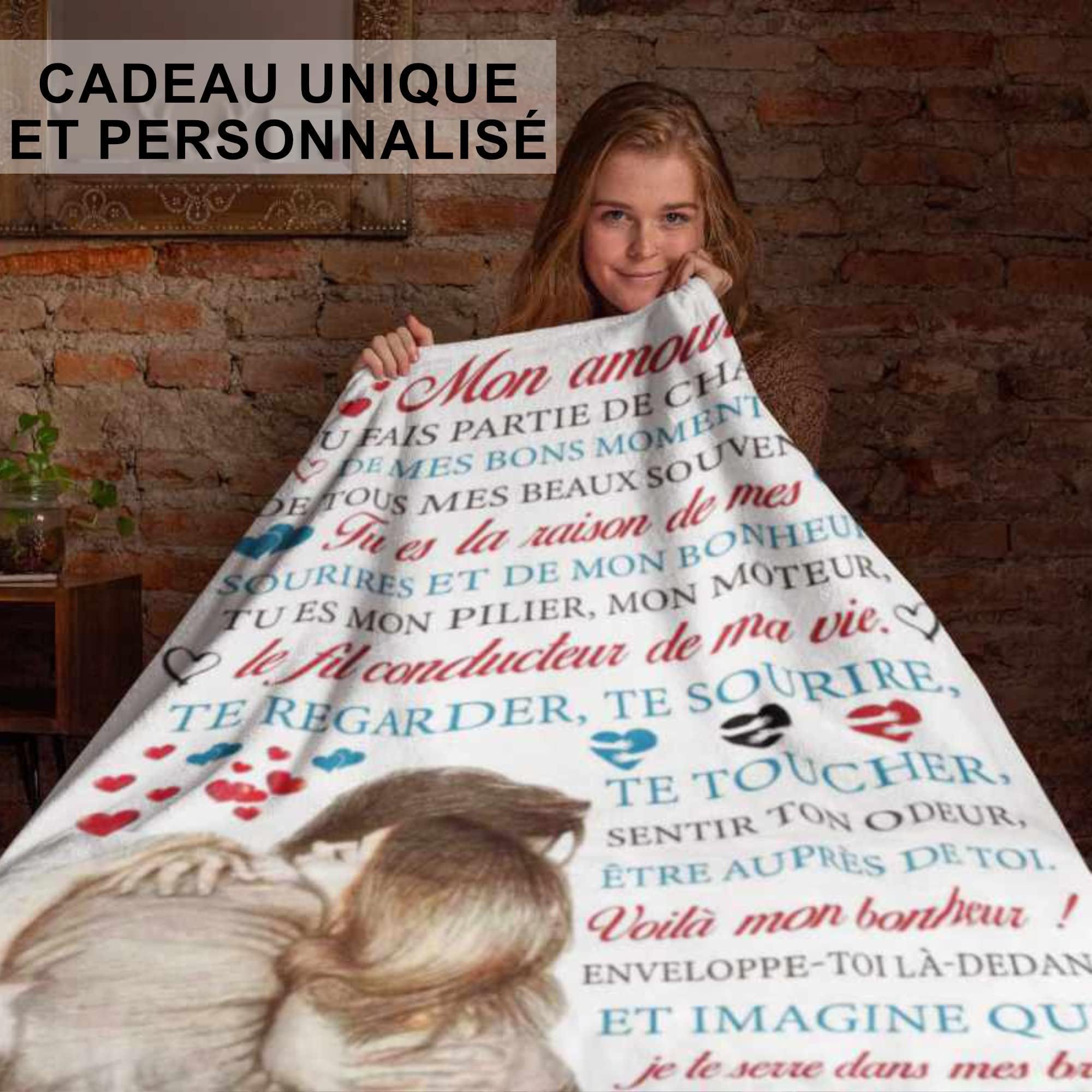 Plaid personnalisé Doux Polaire pour Offrir à Son Amour Idée Cadeau ...