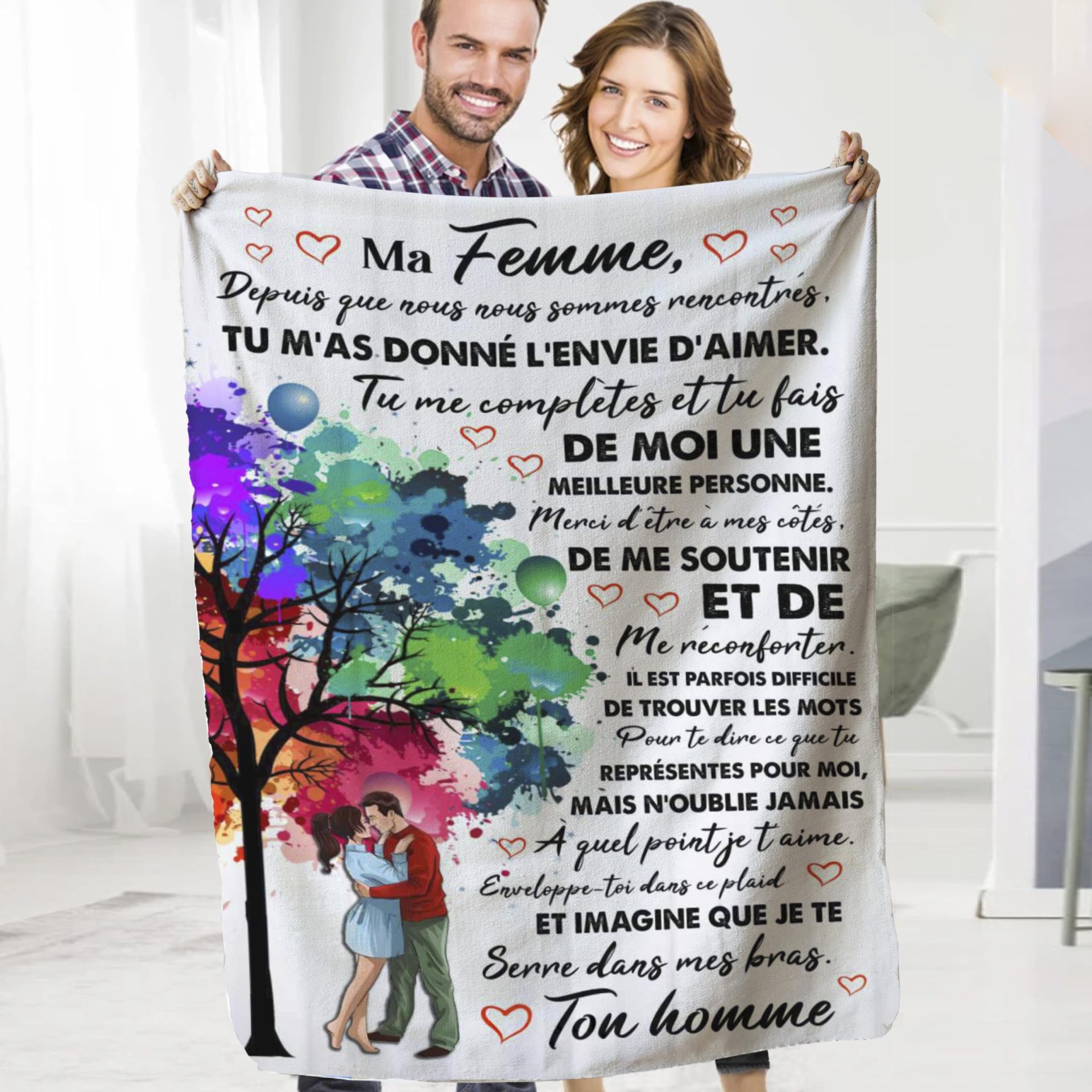 Plaid personnalisé Doux pour Offrir à sa Femme | Idée Cadeau Insolite ...