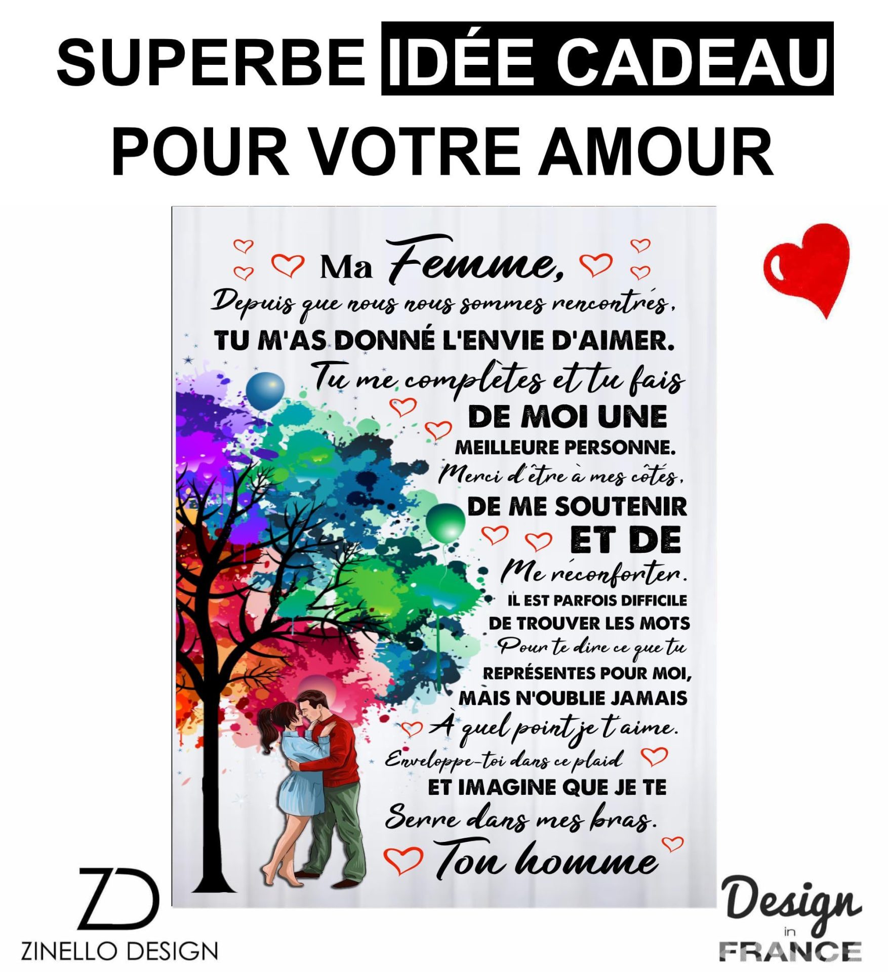 Plaid personnalisé Doux pour Offrir à sa Femme | Idée Cadeau Insolite ...